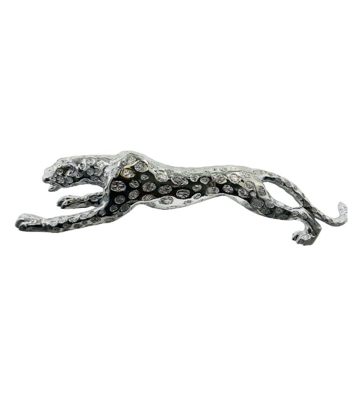 99cm Silver Jaguar Sculptor - Modern Animal Statue for Home Décor | Shop Today. Get it Tomorrow ...