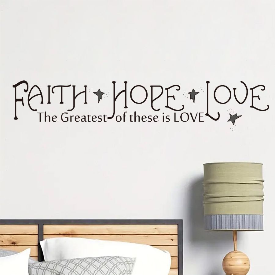 Faith Hope Sticker With Inspirational&Motivational Saying Murals ...