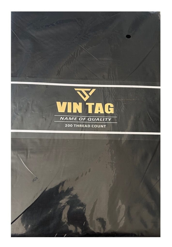 Vin Tag Egyptian Cotton Fitted Sheet 200TC Queen Black | Shop Today ...