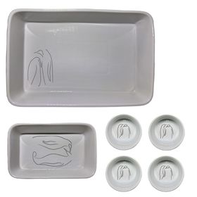 African Penguin - 6 Piece White Dish Set with Hand Drawn Art | Shop ...