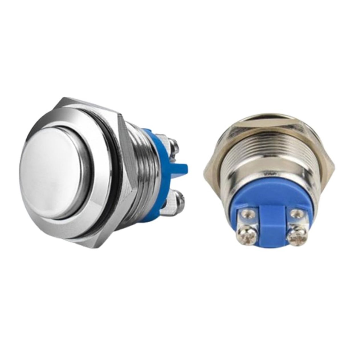 Momentary Push Button Switch High Round Cap Waterproof Stainless Steel ...
