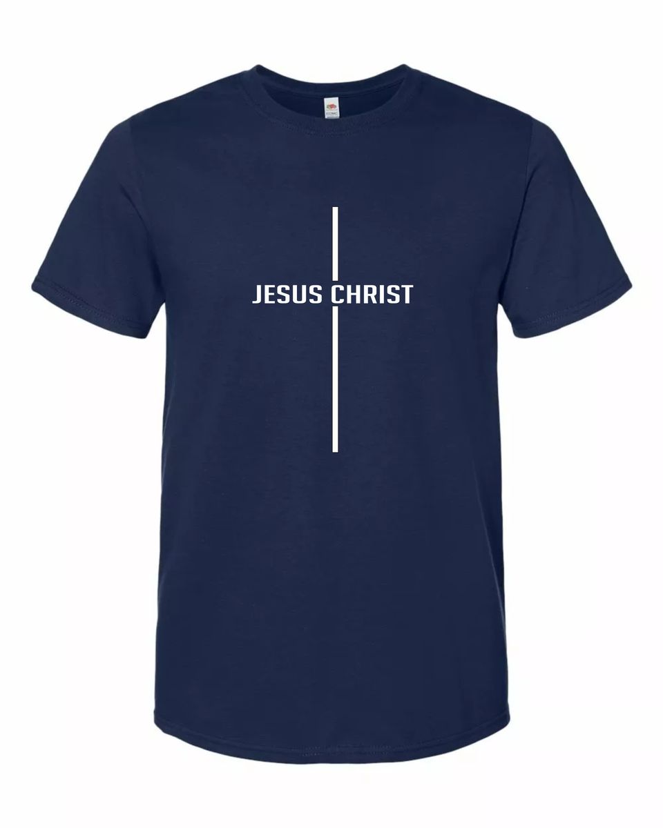 Jesus Christ Religious Christian Navy Crew Neck Men's Gift T-Shirt ...