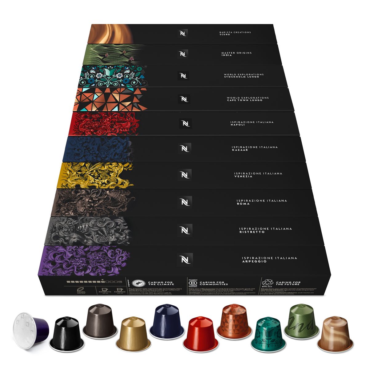 Nespresso Original Intense Assortment with 100 Original Coffee Pods ...