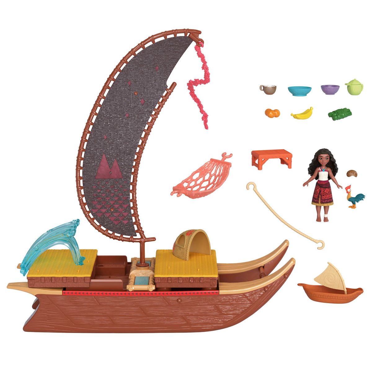 Disney Moana 2 Toys, Moana's Adventure Canoe Playset with Floating ...