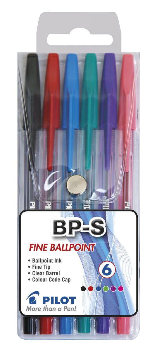 Pilot BP-S Fine Ballpoint Pens - Wallet of 6 Colours | Shop Today. Get ...