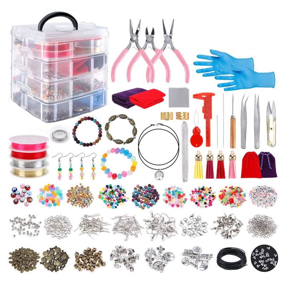 Craft Stationery DIY All In 1 Jewellery Making Beading Kit Set of 2062 ...