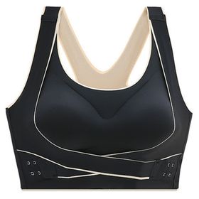 Woman's Sports Bra Wireless Padded Seamless Race Back Front-Button ...