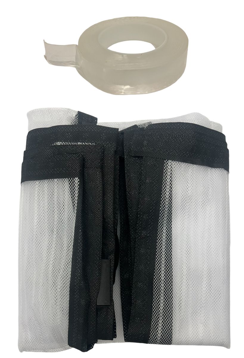 White Magnetic Mesh Screen Door with Double-Sided Ivy Grip Tape | Shop ...