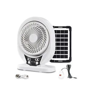 Portable Rechargeable Solar Desk Fan Air Cooler With LED Light | Shop ...