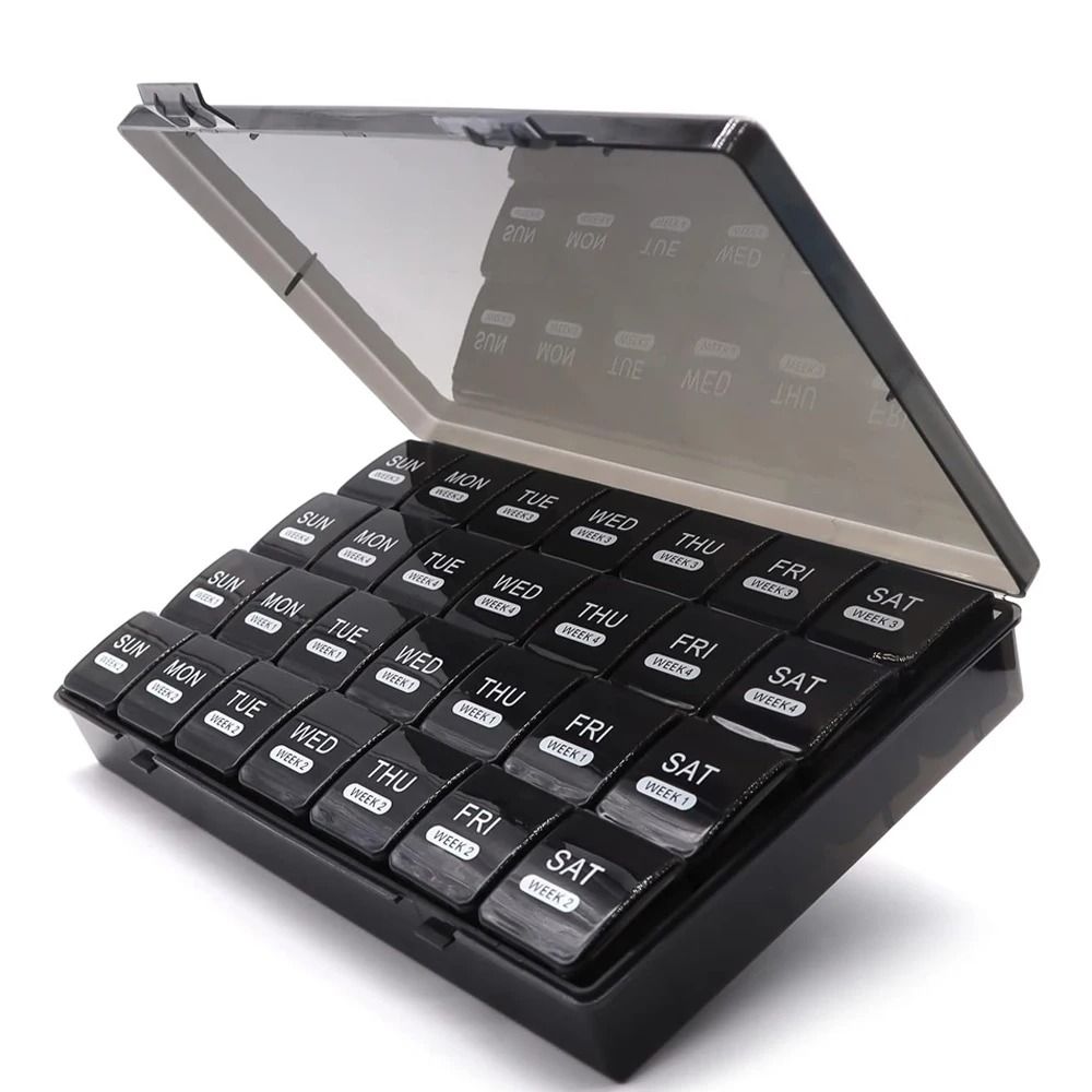 Monthly Pill Organizer - 28-Day Extra Large Box BPA-Free | Medication ...