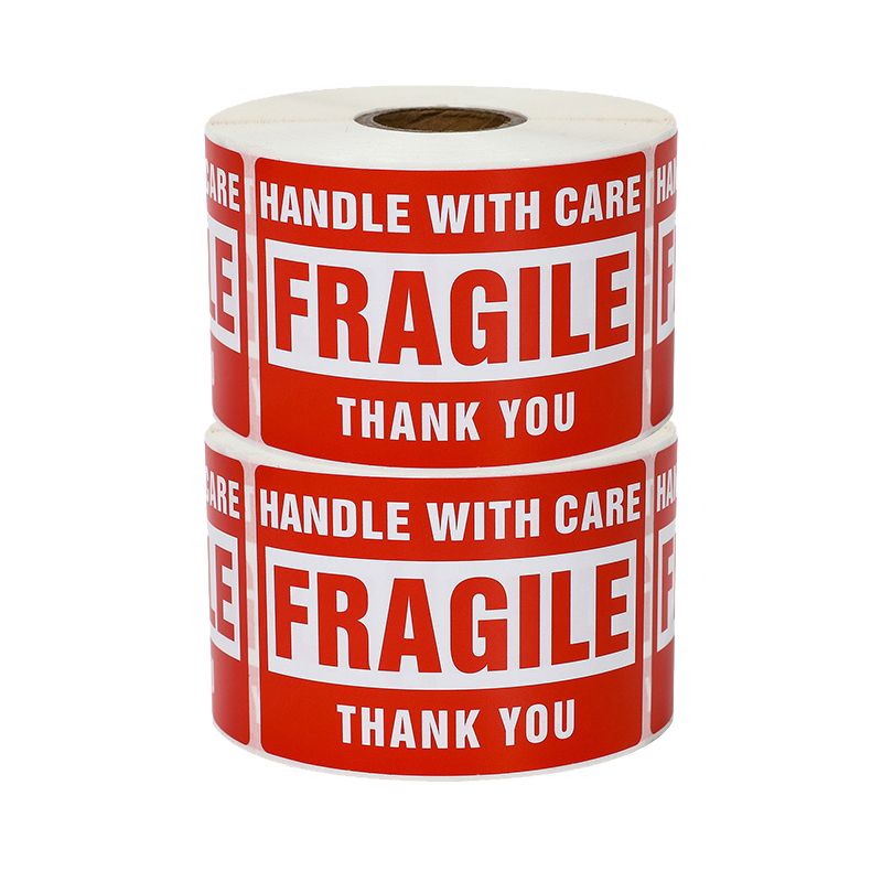 2 Pack 500 Fragile tape stickers - 3 x 2 Inch Fragile Stickers- 1000 ...