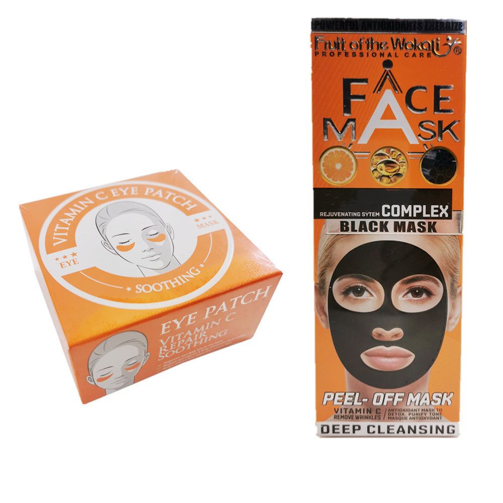 Wokali Vitamin C Peel Off Black Mask Blackhead Remover & Mask Eye Patch ...