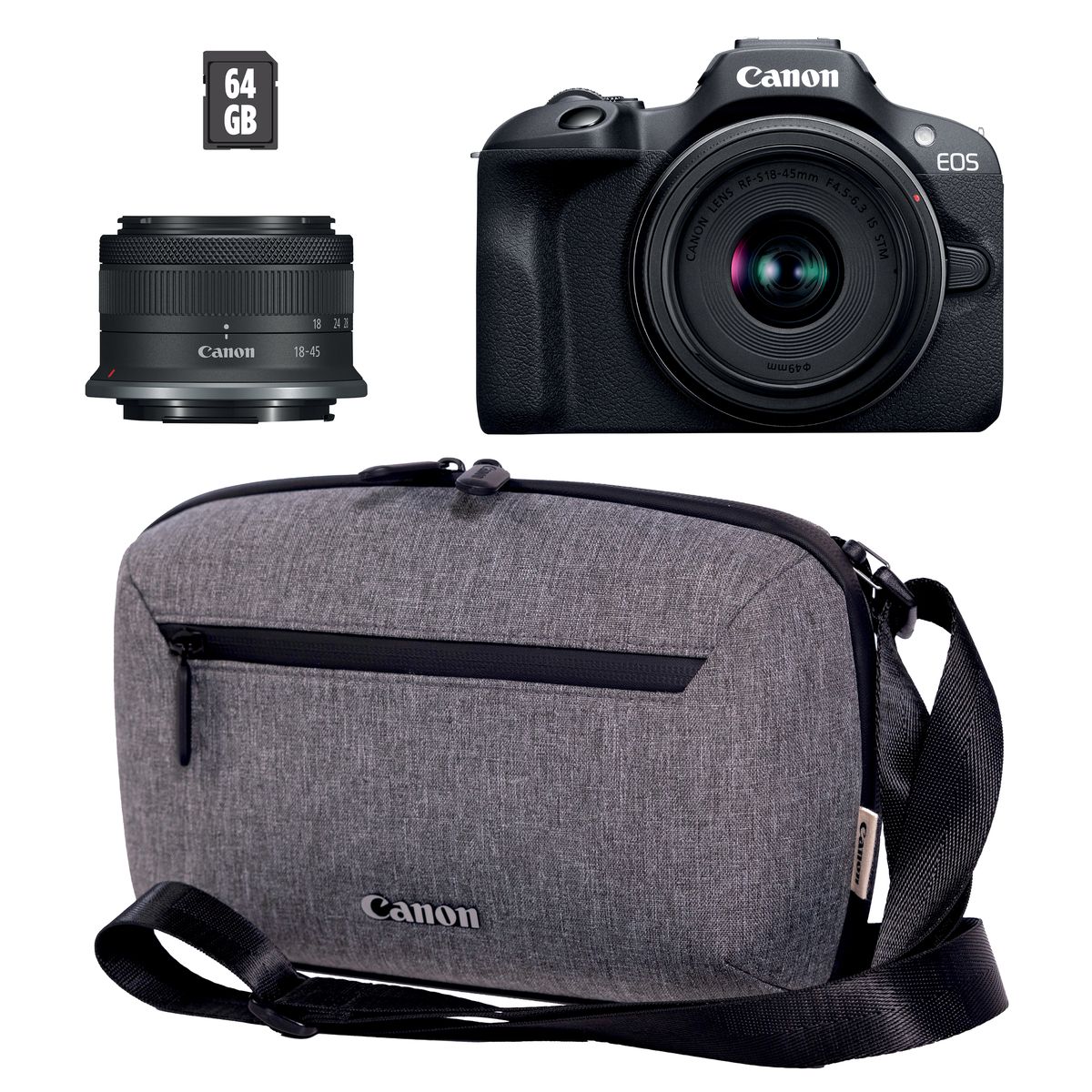 Canon EOS R100 Mirrorless Camera + RF-S 18-45mm Lens Travel Kit | Shop ...