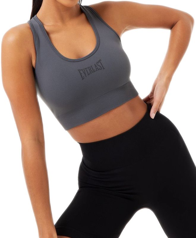 Everlast Women - Seamless Cross Back Sports Bra - Shark Grey [Parallel ...