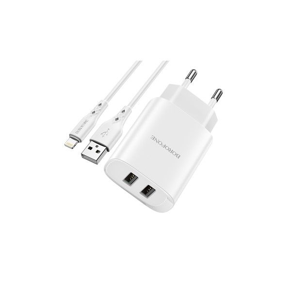 Borofone Dual Port Quick Charging Set For Lightning - BN2 | Shop Today ...