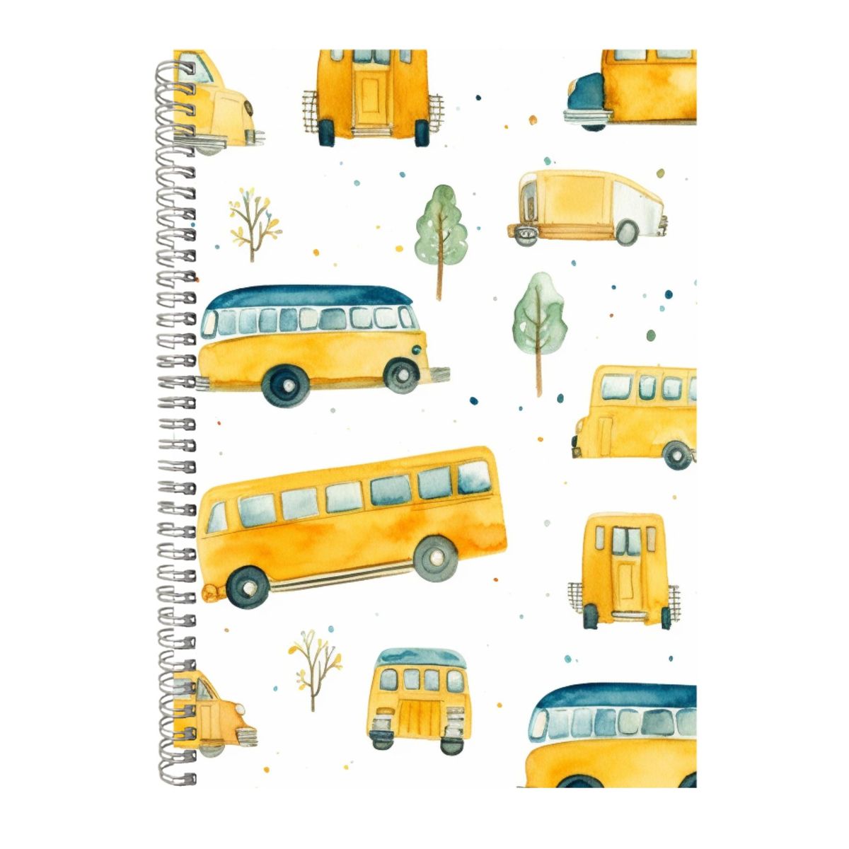 Busses A4 Notebook Spiral and Lined Back To School Graphic Notepad Gift ...