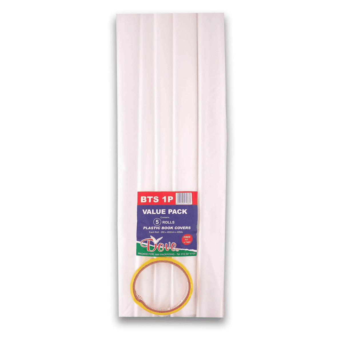 Plastic Book Cover Roll 480mm x 2m - 5 Pack + Tape x 2 | Shop Today ...