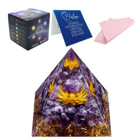 Orgone Crystal Pyramid Amethyst & Lotus-Enlightenment Intelligence ...