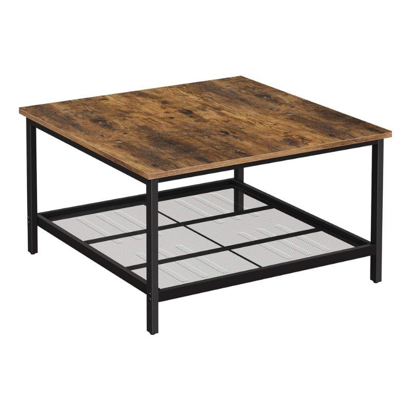 Bragg Dalat Square Coffee Table with Mesh Storage Shelf, Brown | Shop ...