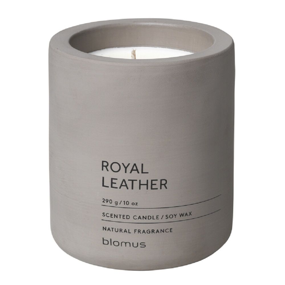 Blomus Scented Candle: Royal Leather in Grey Container Fraga 9cm ...