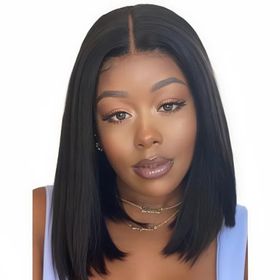 VSP 14 inch Full Frontal Straight Bob Glueless Brazilian Hair Wig ...