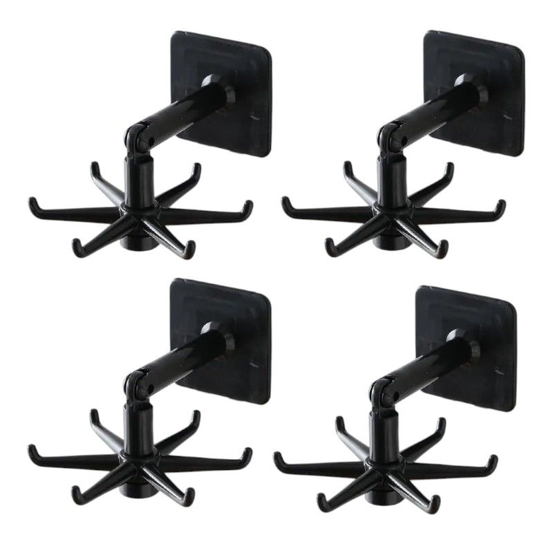 4 Piece Multifunctional Swivel Hooks With 360 Rotation - Black | Shop ...