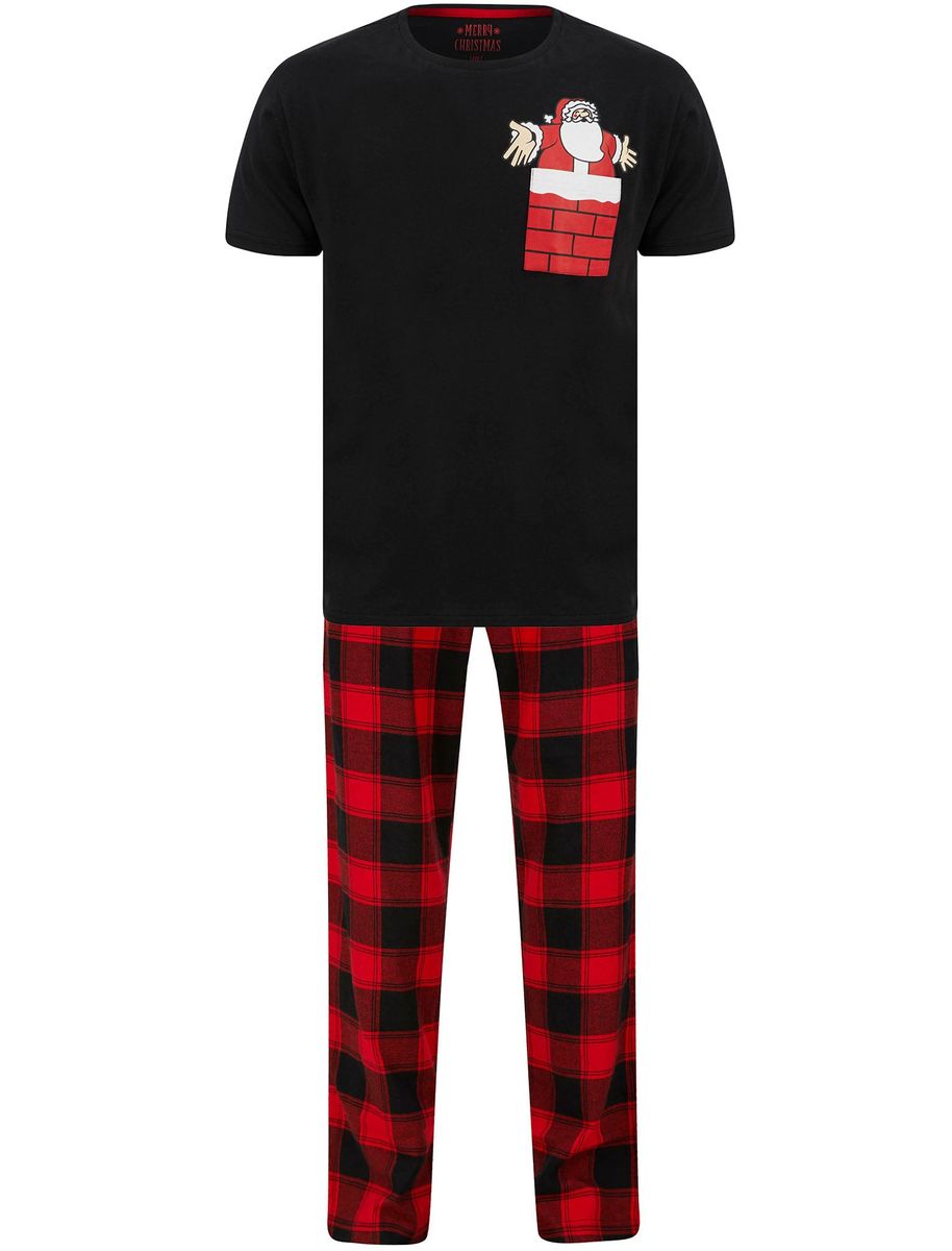 Tokyo Laundry Mens - Santa Pocket 2pc Lounge Pyjama Set in Black ...