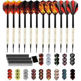 12 Piece Dart Set Professional with 100 Plastic Tip & 42 Flights | Shop ...