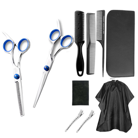 Professional Haircut Set Cutting Scissors with Thinning Shears-Blue ...