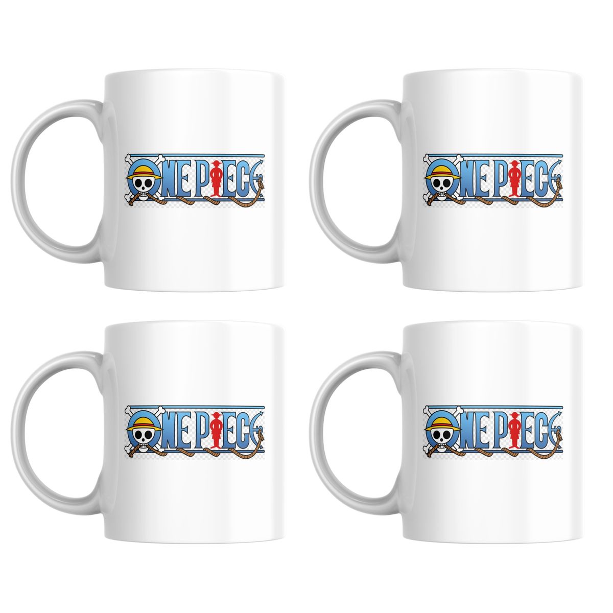 One Piece Anime Logo Mugs - Set of 4 | Shop Today. Get it Tomorrow ...