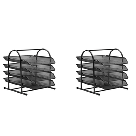 2 Pack-Metal file rack, iron multi-layer folder storage box, data ...