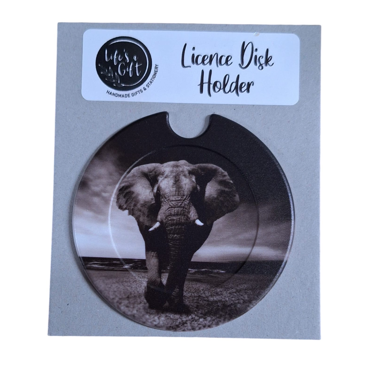 Licence Disk Holder - Majestic Elephant Walking with Dark Sky | Shop ...