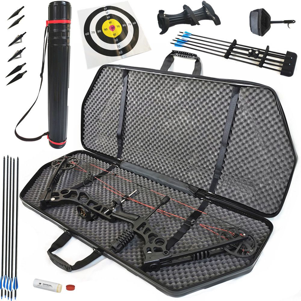 Compound Bow & Arrow - Archery Hunting Compound Bow Complete Set + Case ...
