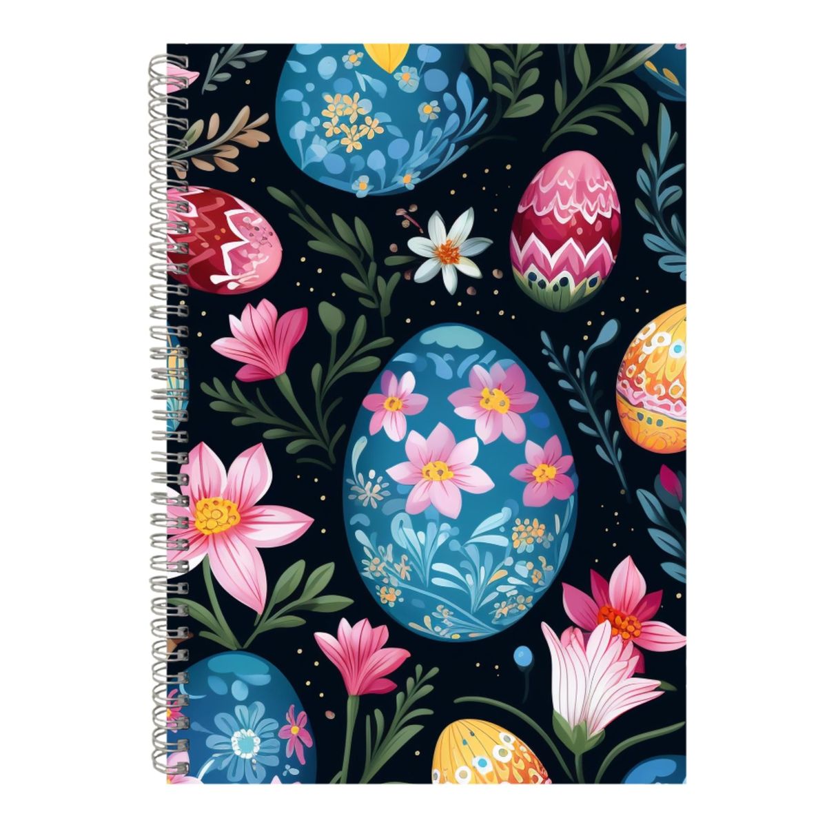 Dark Flower A4 Notebook Spiral Lined with Easter Graphic Notepad ...