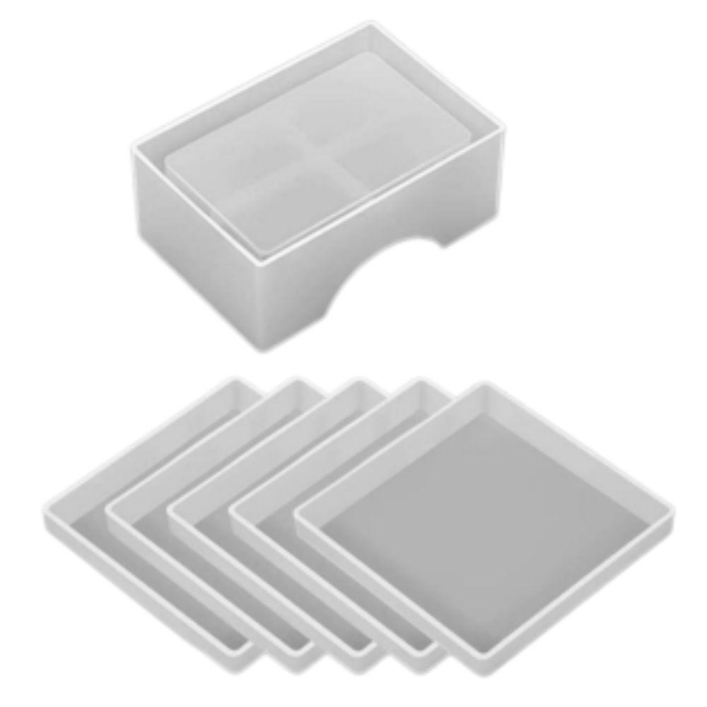 Bestby - 6PCS Square Silicone Coaster Molds with Holder For DIY Resin ...