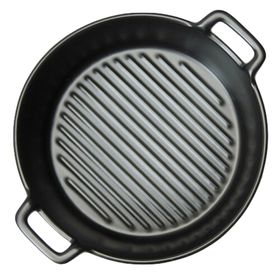 Kitchen Multifunctional Round BBQ Ceramic Grill Baking Pan (23.7x19x2 ...