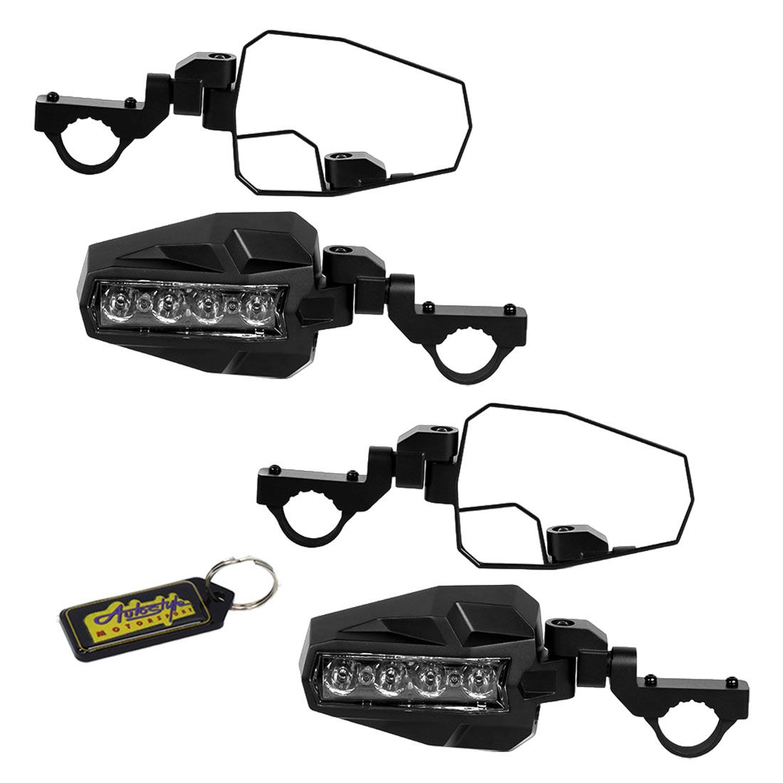 LED 360 Window Side Mirror LED Lighting Kit Set of 2 - Black & Key ...