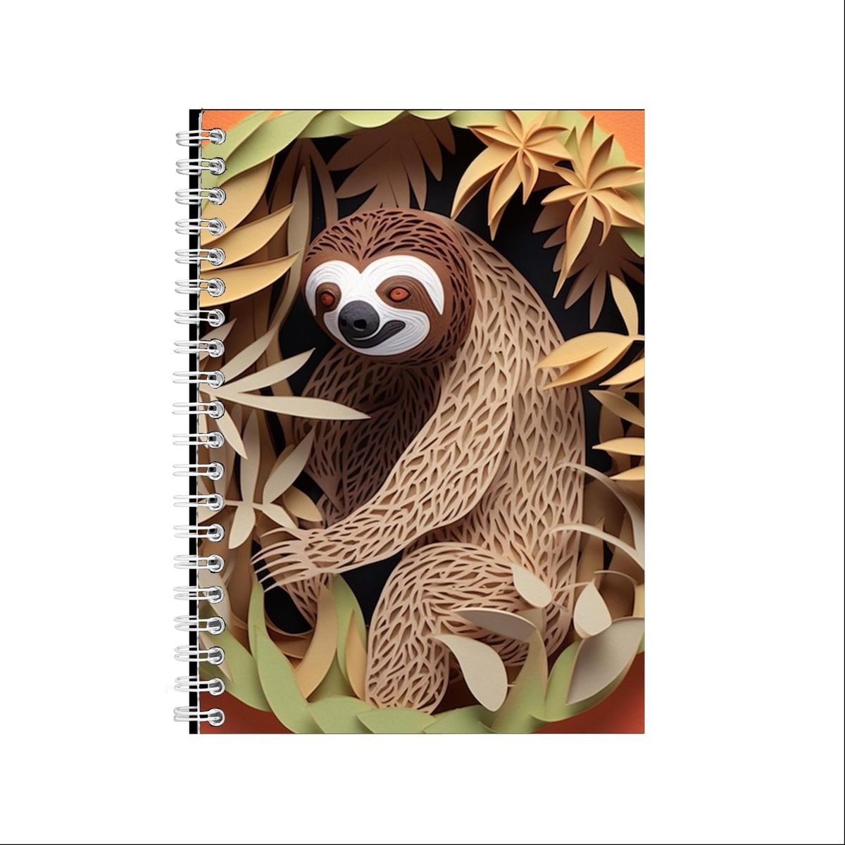 3D Sloth Jungle Paper Art Ring Notebook Gift Idea Notepad Pad 106 ...