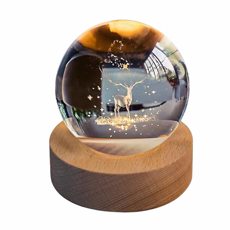6cm 3D Crystal Ball Night Lamp, USB Powered Glass Ball | Shop Today ...