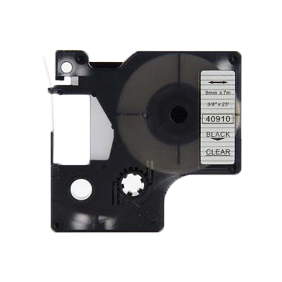 PUTY Compatible Dymo D1 TT2-DD40910 Black on Clear 9mm Label Tape ...
