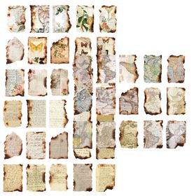Craft Scrapbooking Burn Torn Vintage Journal Stationery Decor Paper Set ...