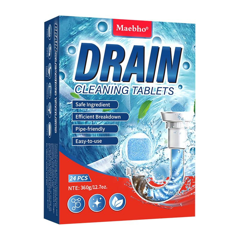 24-piece Pipe Effervescent Tablets, Sewage Loosener for Kitchen Sink ...