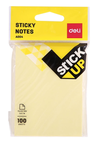 DELI PASTEL YELLOW STICKY NOTES- Stick up A004- 100 sheets - With CLM ...