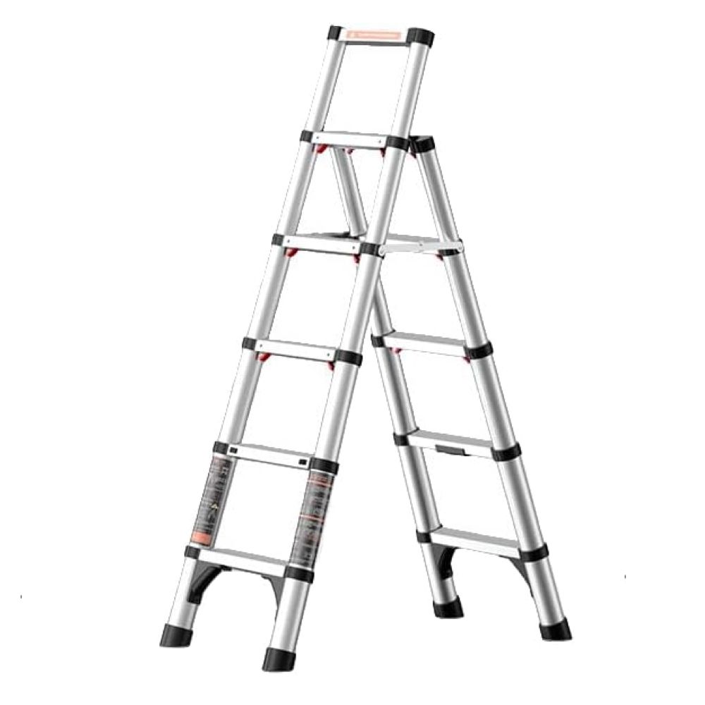 Tool DIY Lightweight Five Steps Folding Aluminium Telescopic Ladder ...