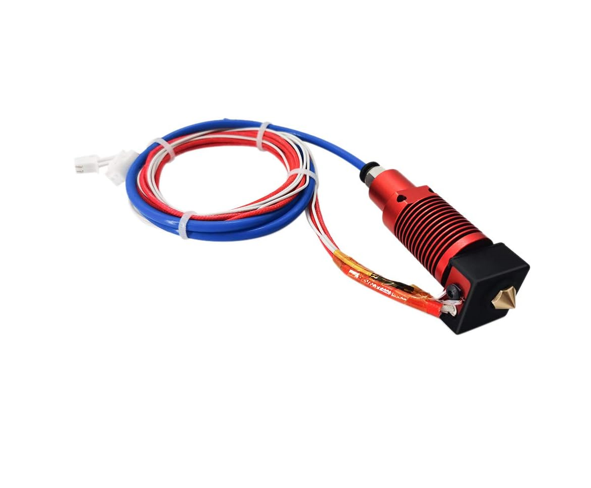 3D Printer Hot End Kit Red Round Radiator Extrusion Hot End with MK8 ...