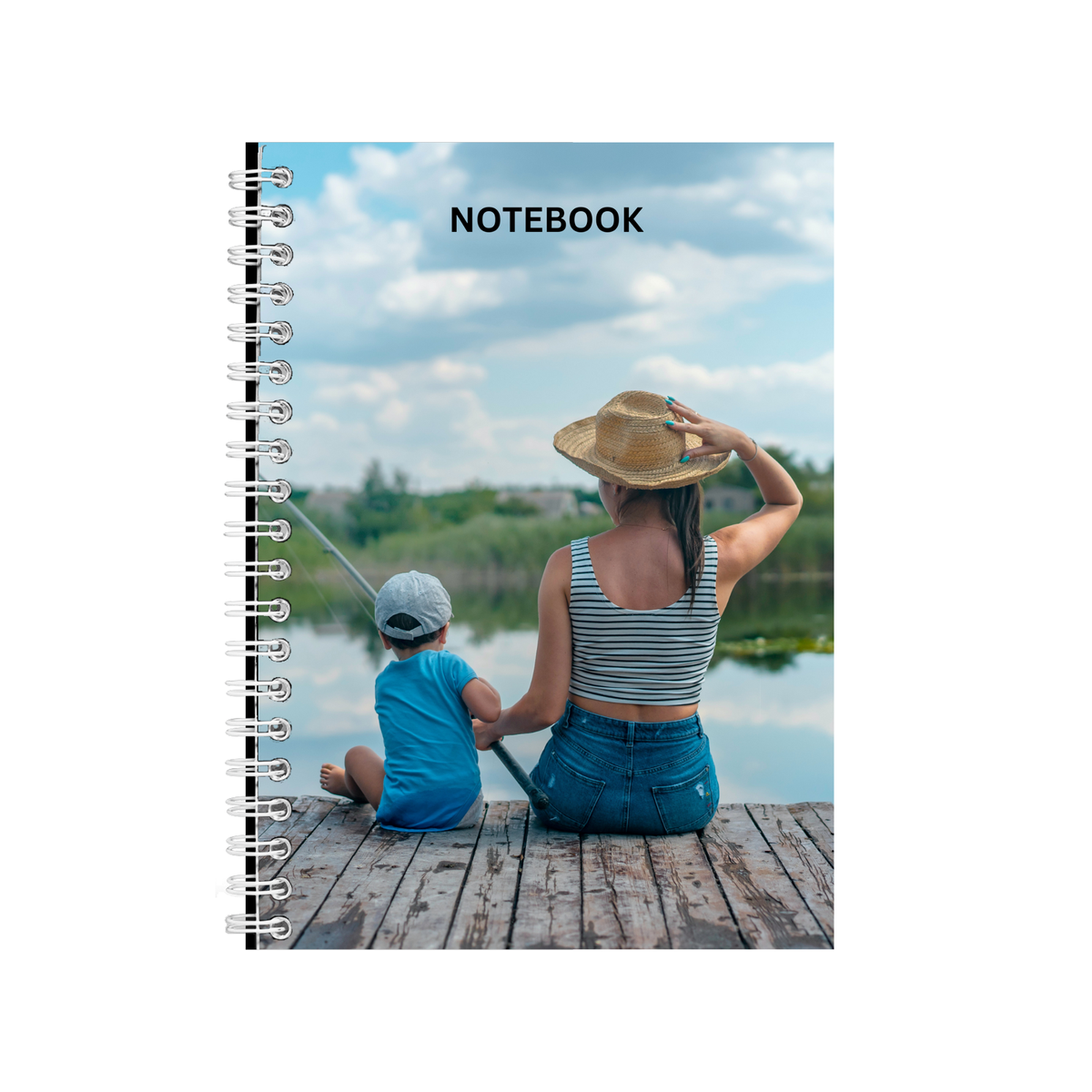 Mom Son Fishing on Lake Notebook - Gift Idea - Writing Books Notepad ...