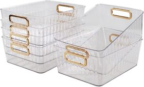 PCS Clear Storage Bins Household Storage Basket with Handle | Shop ...