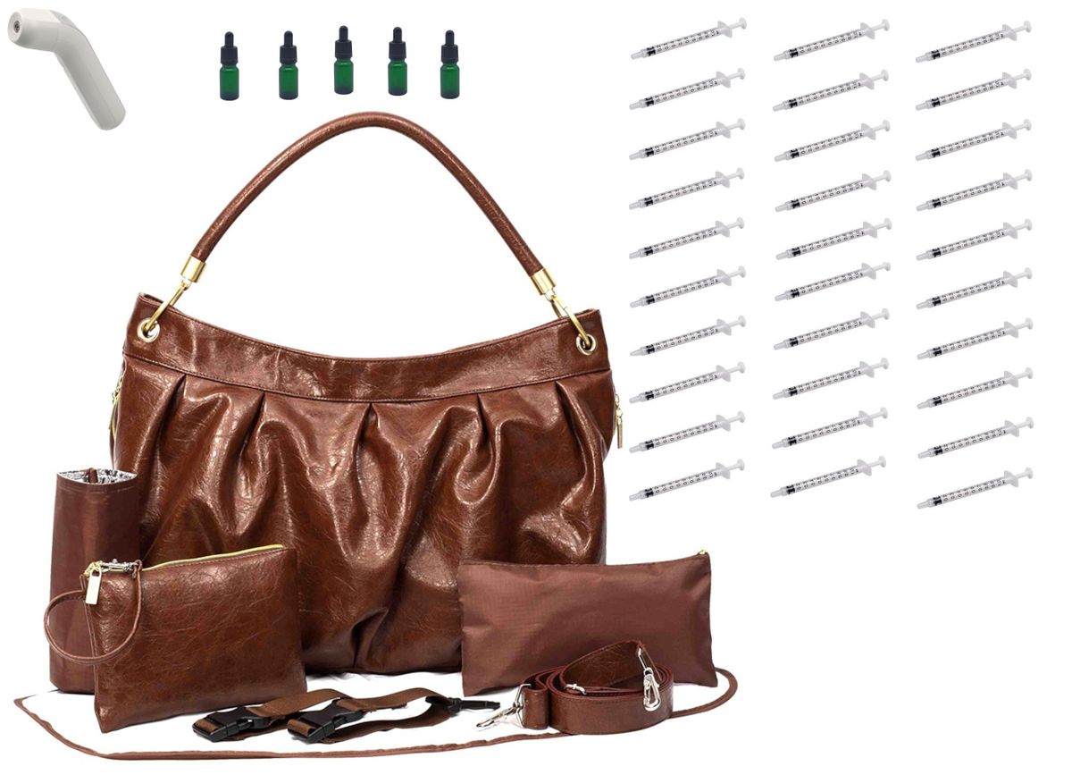 Newborn Baby Kit Care Combo Bulk W Brown Nappy bag, Thermometer ...