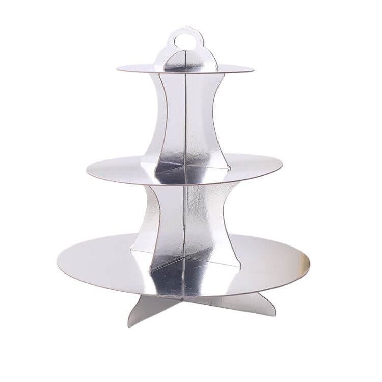Paper Cake Stand | Three-Layer - Silver | Shop Today. Get it Tomorrow ...