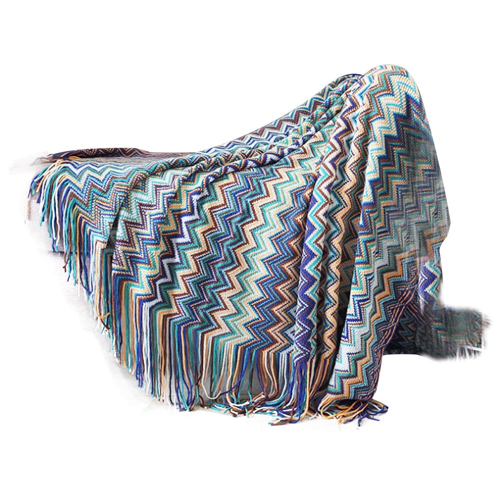 Home Decor Warm Knit Boho Patterned Throw Blanket With Tassels (1.3x1 ...